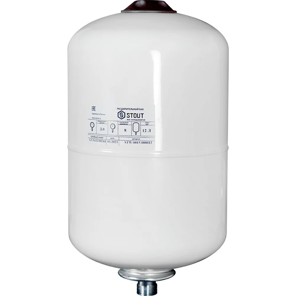 Расширительный бак STOUT для гвс, 12 л, вертикальный, белый Stw-0015-000012 RG00923CILSC8N