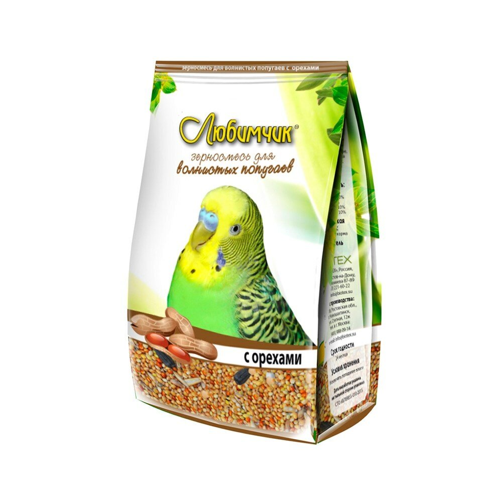 Корм для попугаев с орехом 500г пленка Любимчик/18