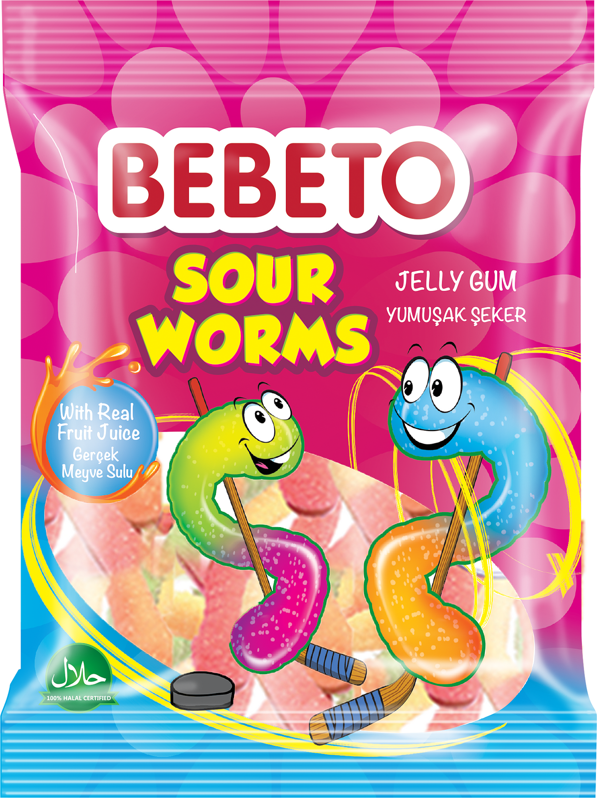 Упаковка из 12 штук Мармелад жевательный Bebeto Sour Worms 70г Турция