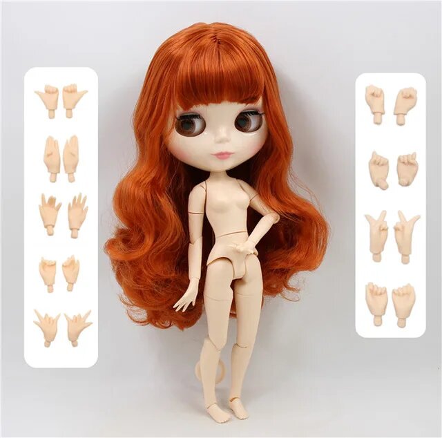 Blythe кукла DBS 30 см белая кожа блестящее лицо Бежевый, doll and extra hands