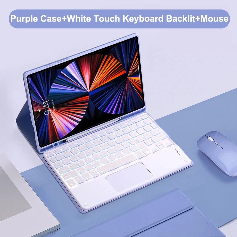 Чехол-клавиатура EWA для iPad, русская раскладка iPad10.2 7th 8th 9th, Purple D