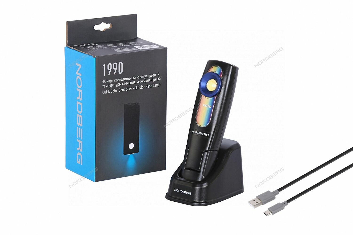 Фонарь светодиодный для детейлинга, с регулировкой температуры свечения, аккумуляторный NORDBERG 1990
