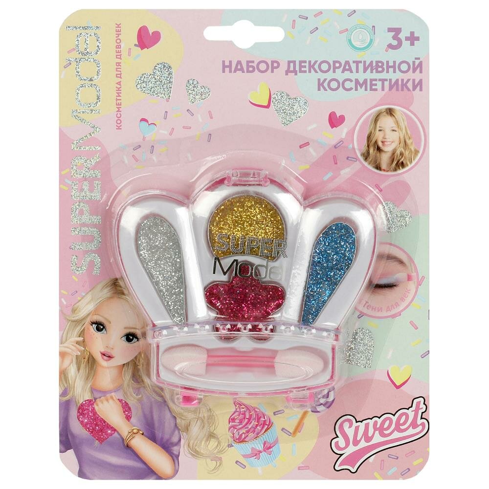 Косметика для девочек Супер модель: тени для век с блестками Милая леди 70866B2-2-TM-ML