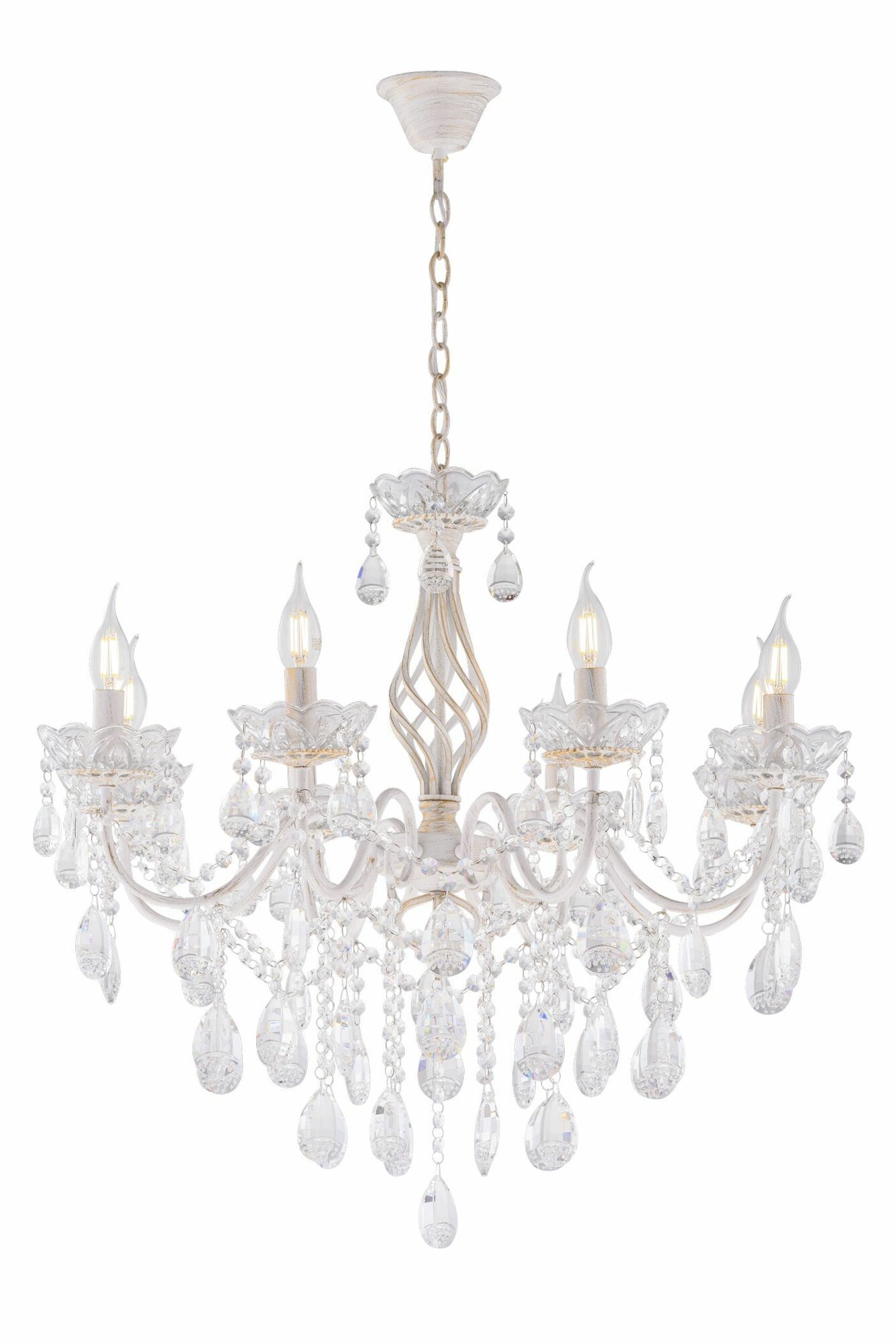 Люстра подвесная в классическом стиле с сменными лампочками Свет Столицы N2313-8 WG, цоколь E14