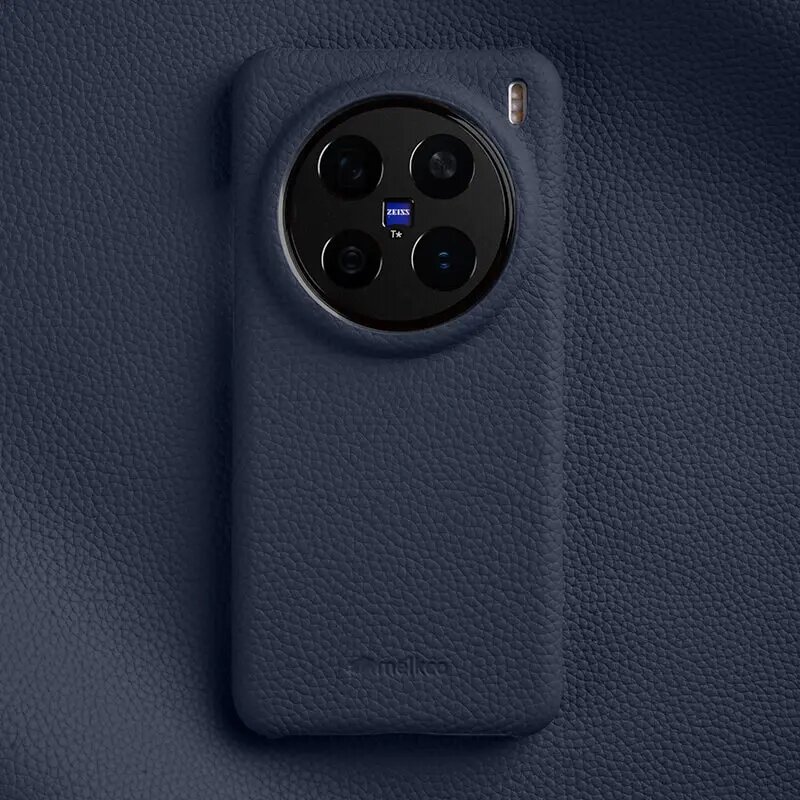 Кожаный чехол Melkco из воловьей кожи для Vivo vivo X300 Ультра, Темно-синий, Синий, Темно-синий