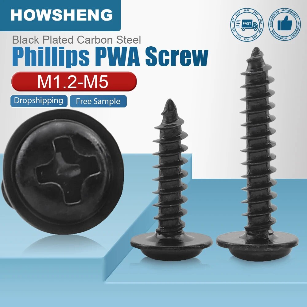 Саморезы HOWSHENG черные M2.6x6mm 100шт