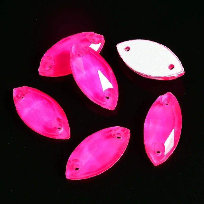 Bobohoo стразы конского глаза стеклянные разноцветные Розовый, 7x15mm--48PCS, Rose