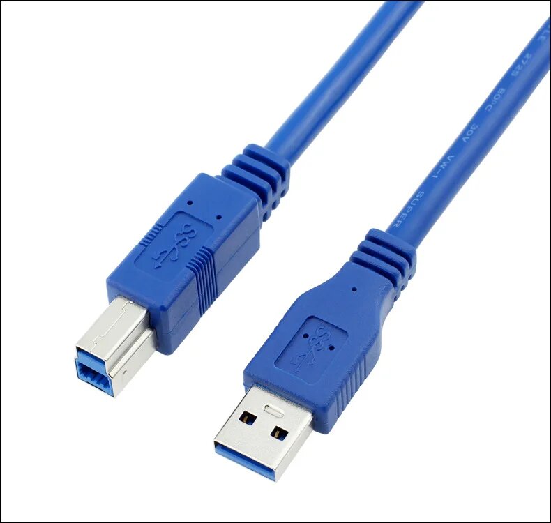 USB 3.0 кабель для принтера 90 градусов 0.3m, U3-002