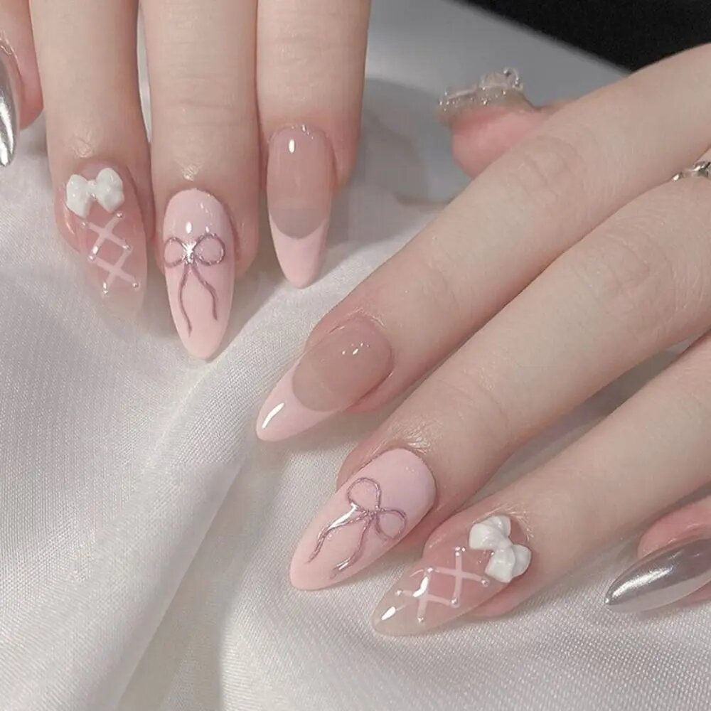 Французские накладные ногти Cat Press on Nails 24шт