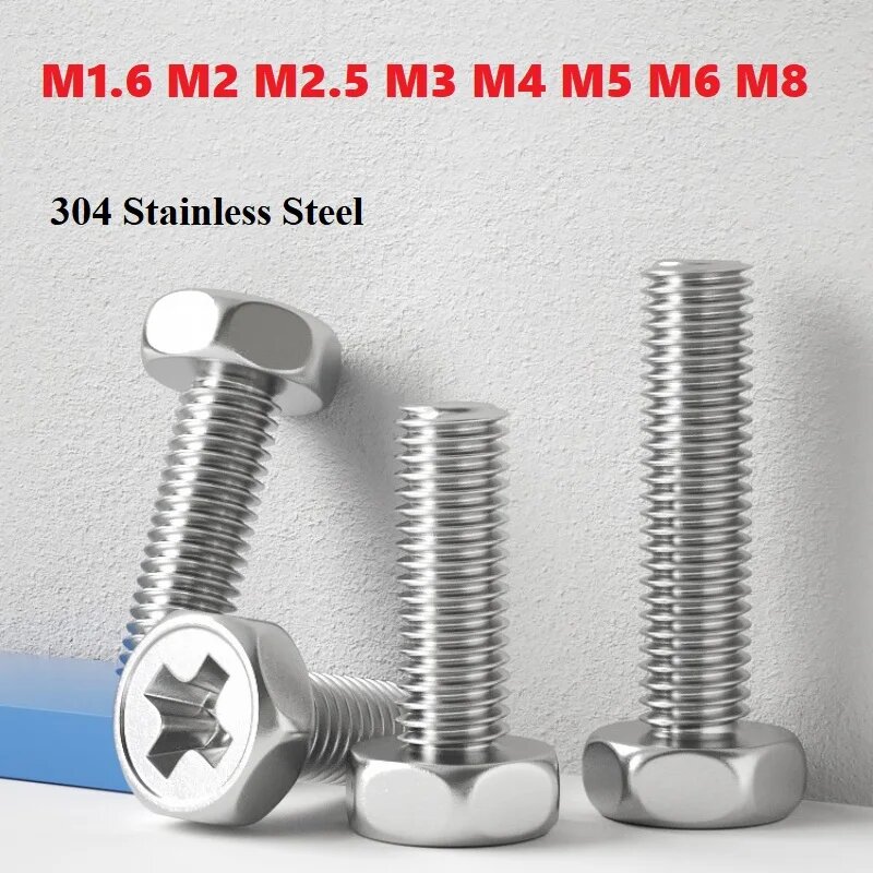 M1.6 M2 M2.5 M3 M4 M5 M6 M8 304 утопленный крест из нержавеющей стали внешний шестигранный головной винт Phillips внешний шестигранный болт