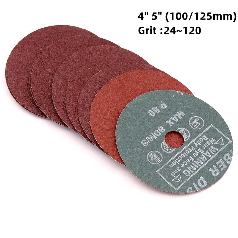Шлифовальные диски 5" (125 мм) 80, 5 шт.