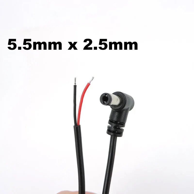 Прямой угол зарядный кабель 4.0x1.7 3.5x1.35 5.5x2.1 5.5x2.5 мм 22AWG 3A 1pcs, 5.5mmx2.5mm