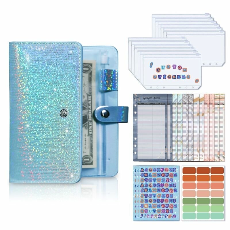 Набор руководств по финансовому планированию кассового бюджета Gypsophila Macaron a6 с отрывными листами-Синий