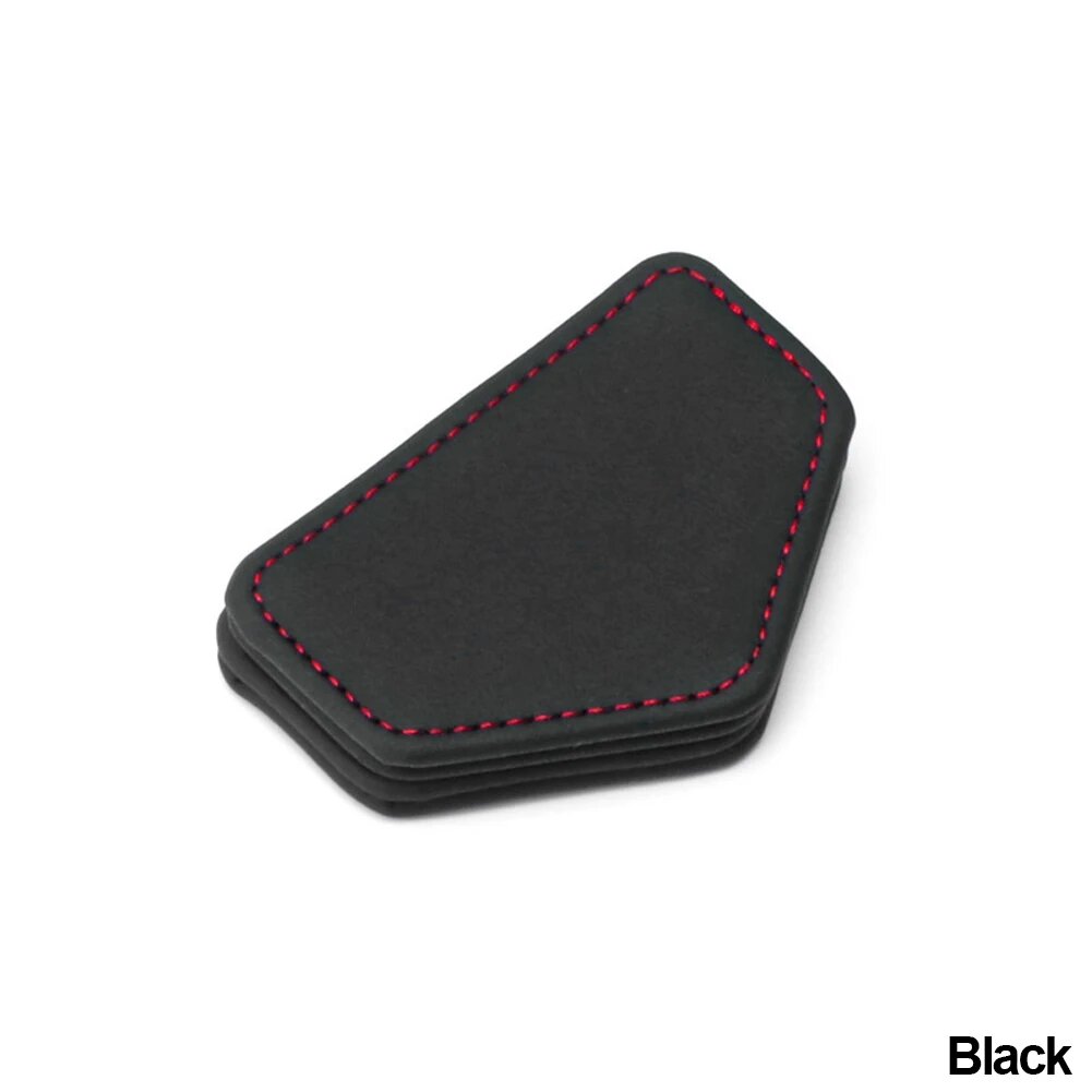 Коврик для подстаканника Black, кожаный, с красной строчкой