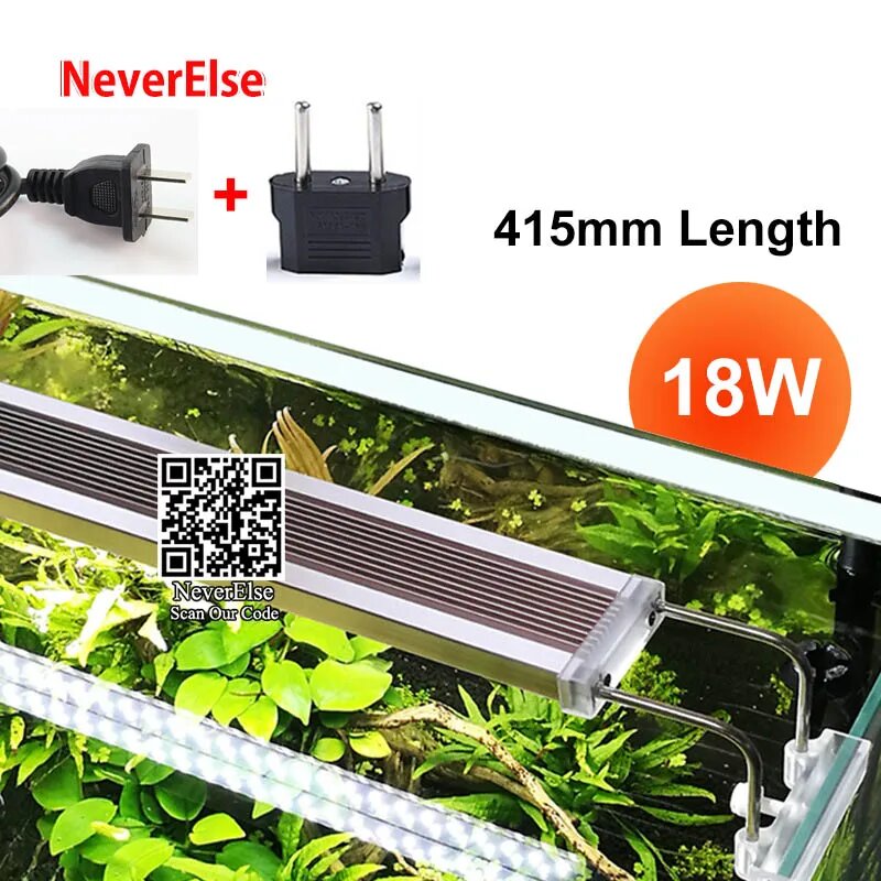 LED аквариум светильник NeverElse для аквариумных растений 5/12/14/18 Вт 18W EU Plug adapter