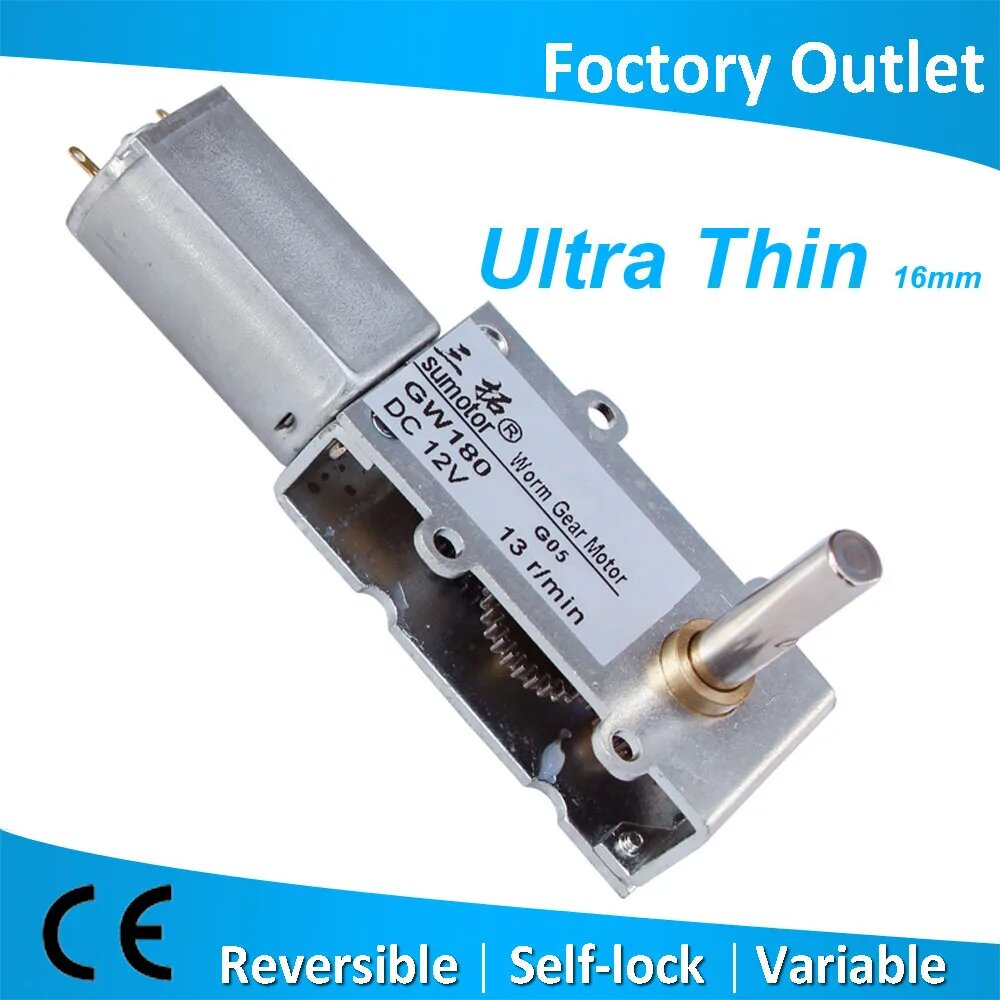 Червячный мотор GW180 DC 6V 12V 6V 4RPM, Package A