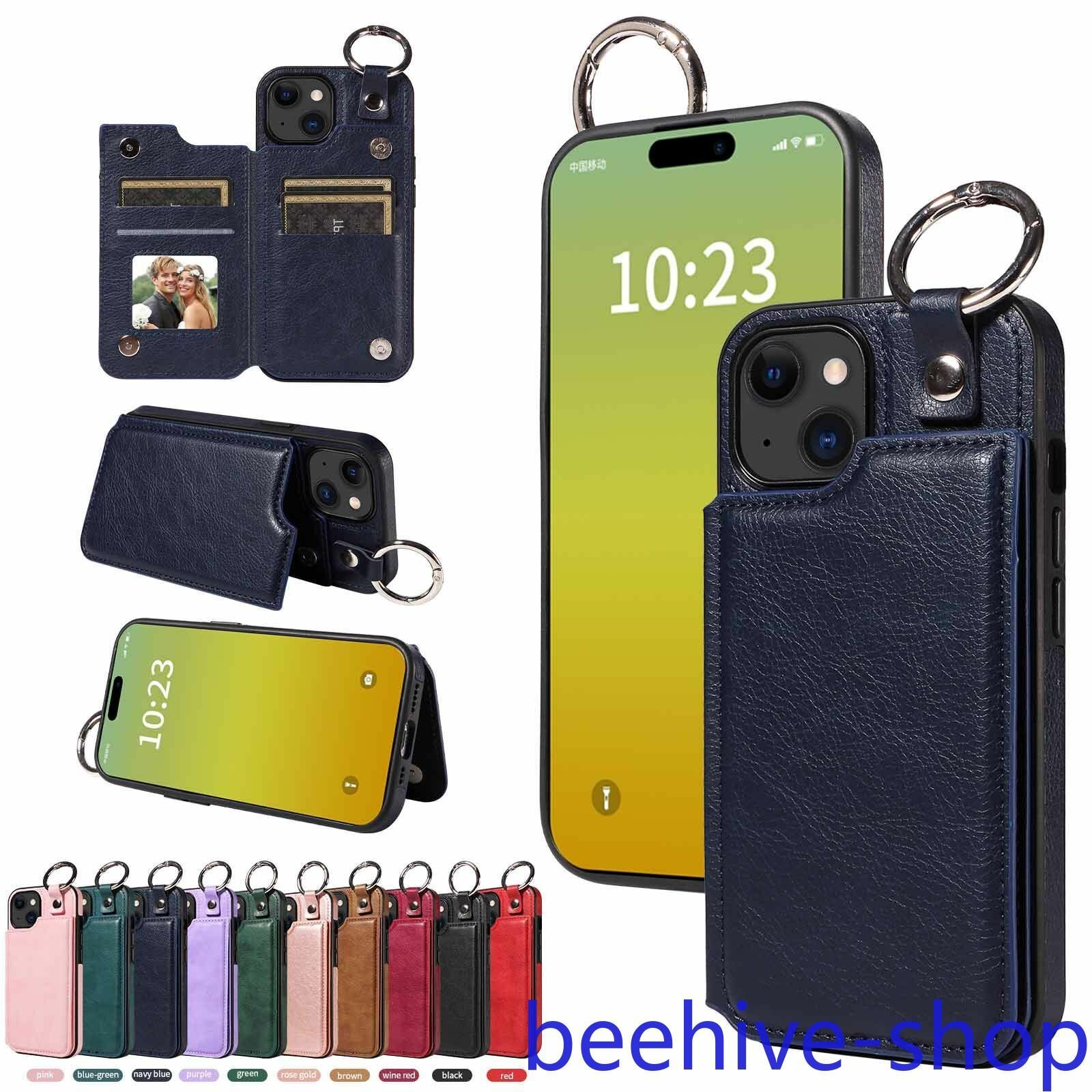 Кожаный чехол для Apple iPhone 15 (Эпл Айфон 15) с отделением для карты/ Чехол-кошелек для / Кожа высокого качества