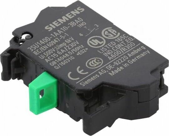 Контактор SIEMENS 3SU1400-1AA10-3BA0 Контактная группа NO 22мм на фронтальную панель -25-70 град. C 1 шт