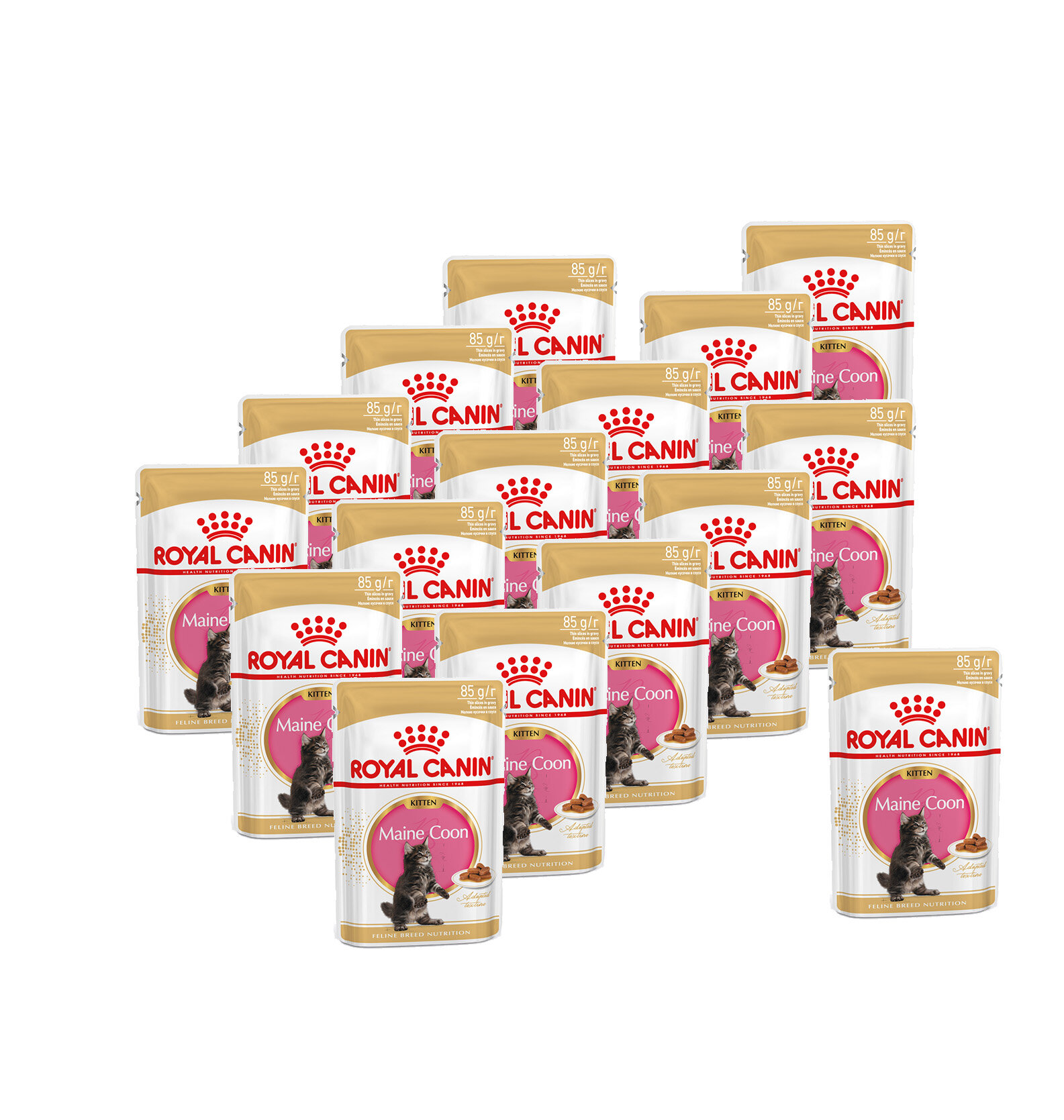Royal Canin Maine Coon Kitten влажный корм для котят породы мейн-кун до 15 месяцев, в соусе, в паучах - 85 г x 16 шт