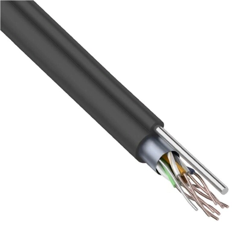 Кабель 4PR FTP 24AWG CAT5e для уличной прокладки, экран и трос 01-0144 ЛОТ 10 м