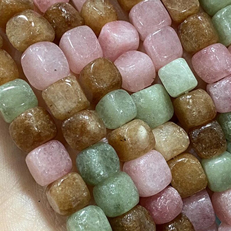 Натуральные квадратные бусины из халцедона LUOMAN XIARI 8 мм