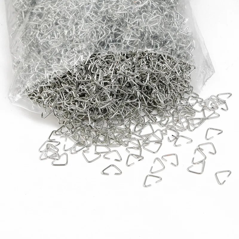 Металлические застежки треугольные silver, 100pcs