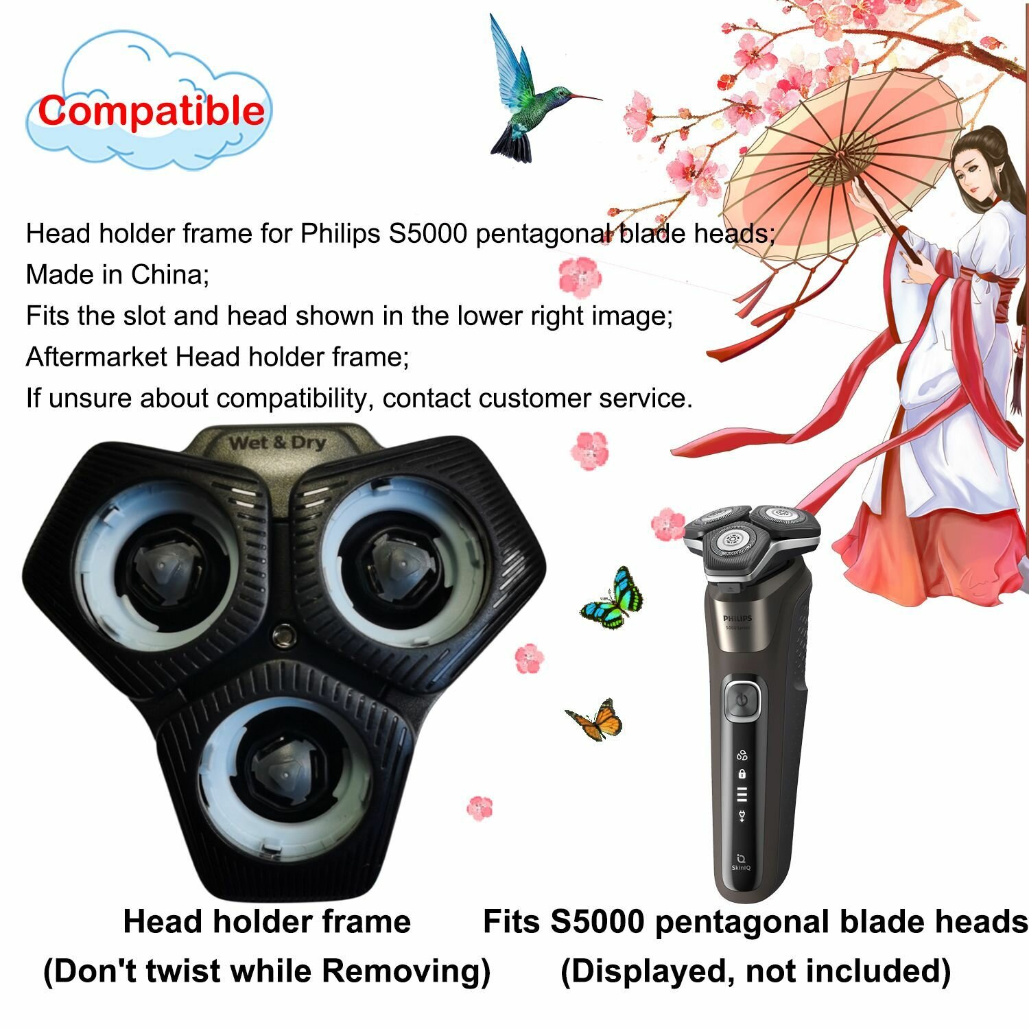 Philips Заменяемая Рама Для Головки Серии 5000 С Пятиугольными Ножьями S5587 S5588 SU5999 SU5799 S5930 S5832 S5831 S8850