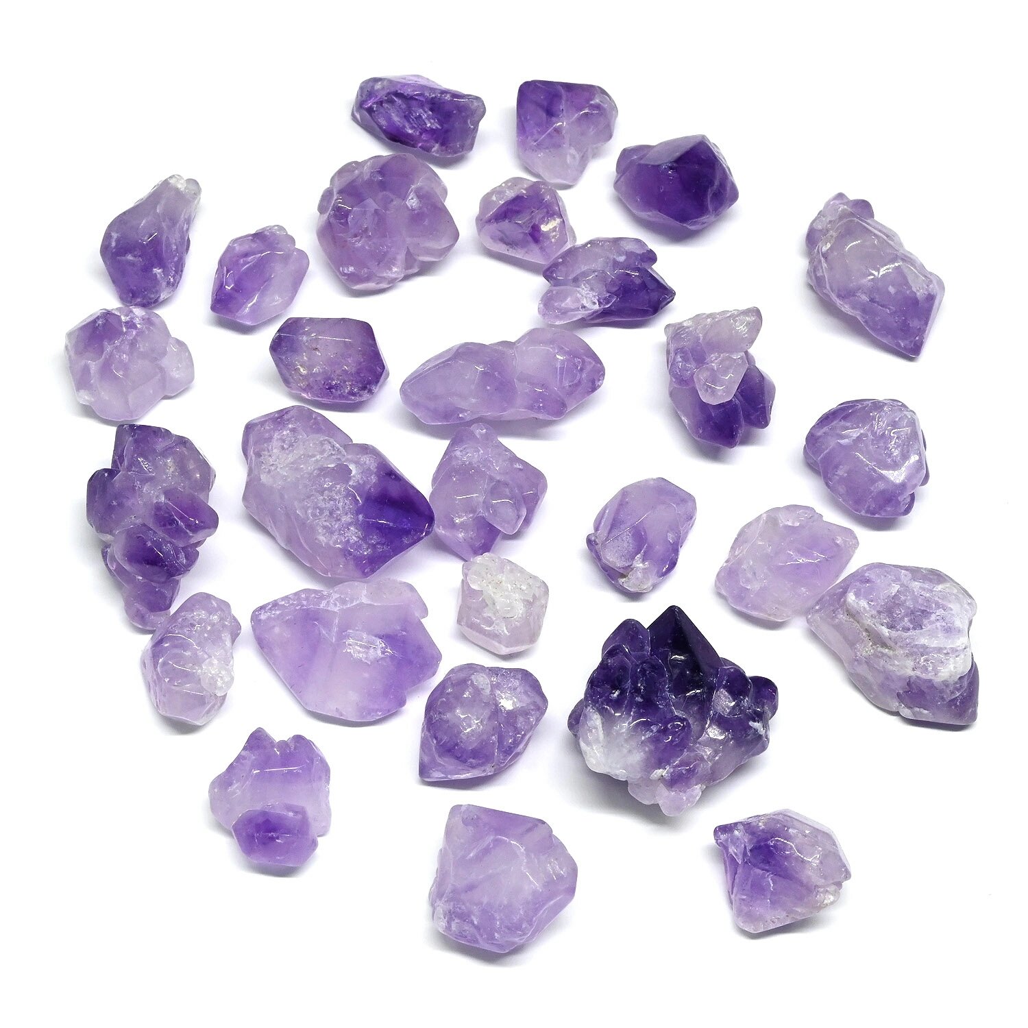 Аметист кристаллы галтовка фракция 10-20мм, упаковка 100г .