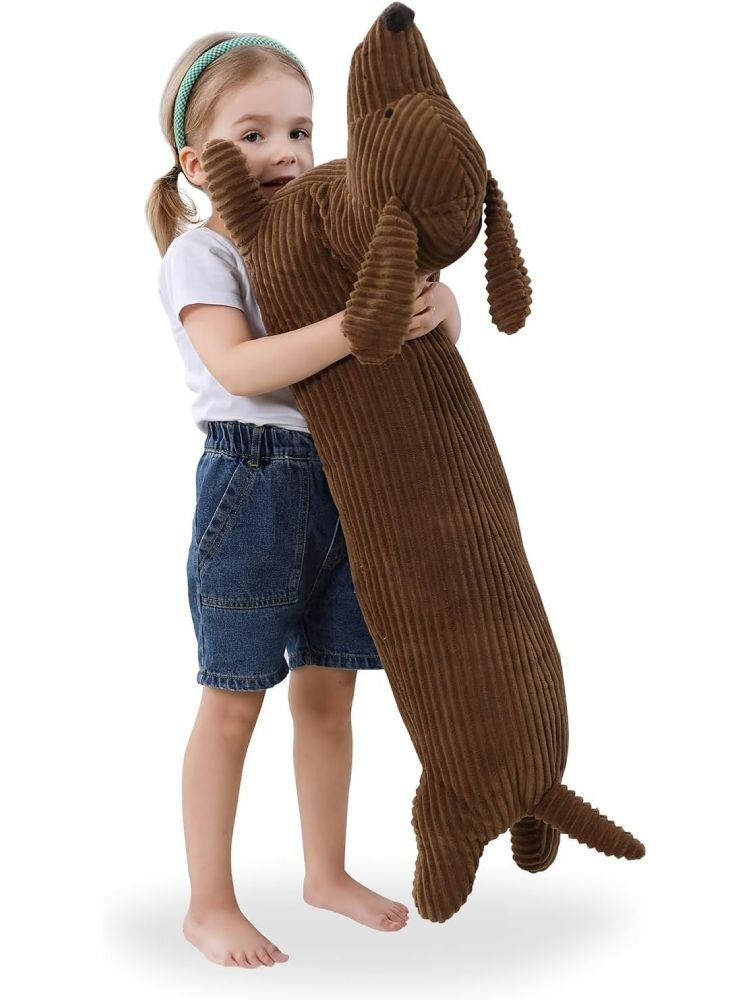 Мягкая игрушка Обширные Финансовые Ресурсы "Такса", коричневая, 3 размера