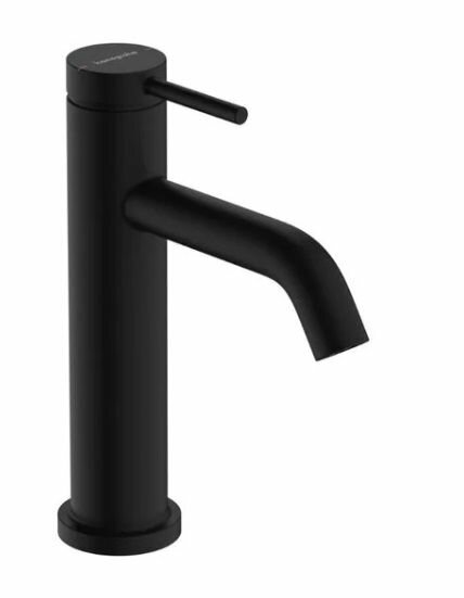 Смеситель для раковины Hansgrohe Tecturis S 110, однорычажный, со сливным гарнитуром, матовый черный