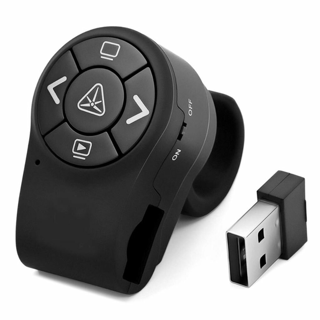 (1x) Беспроводной презентер RF 2.4G Finger Ring (сохраненный)