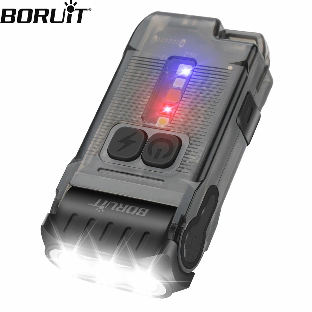 Брелок-фонарик BORUIT V15 EDC (черный)