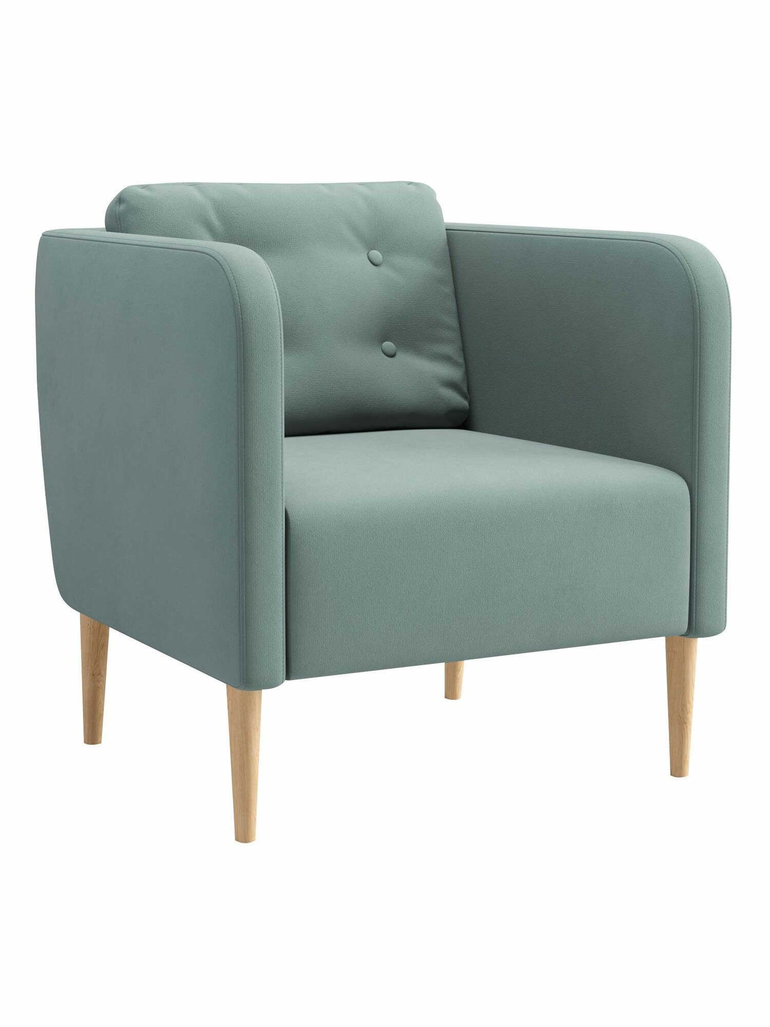 Кресло мягкое Тайвин для отдыха дома, с высокими ножками, со съемной подушкой, с мягким изголовьем, 71х73х77 см, Бирюзовый, велюр