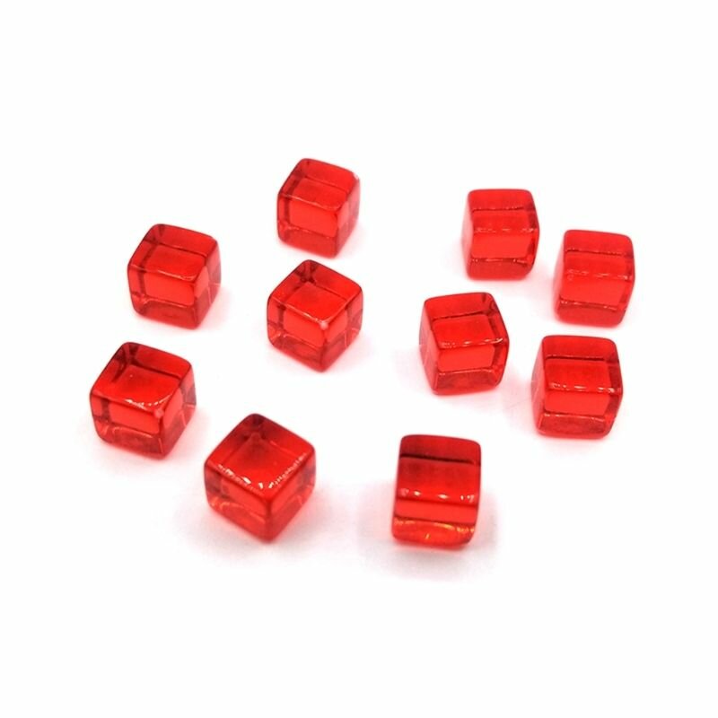 Акриловые игровые кости 8 мм, прозрачные красно-прозрачные кубики набор 200 шт для настольных игр, вечеринок, обучения и заменяемых фишек