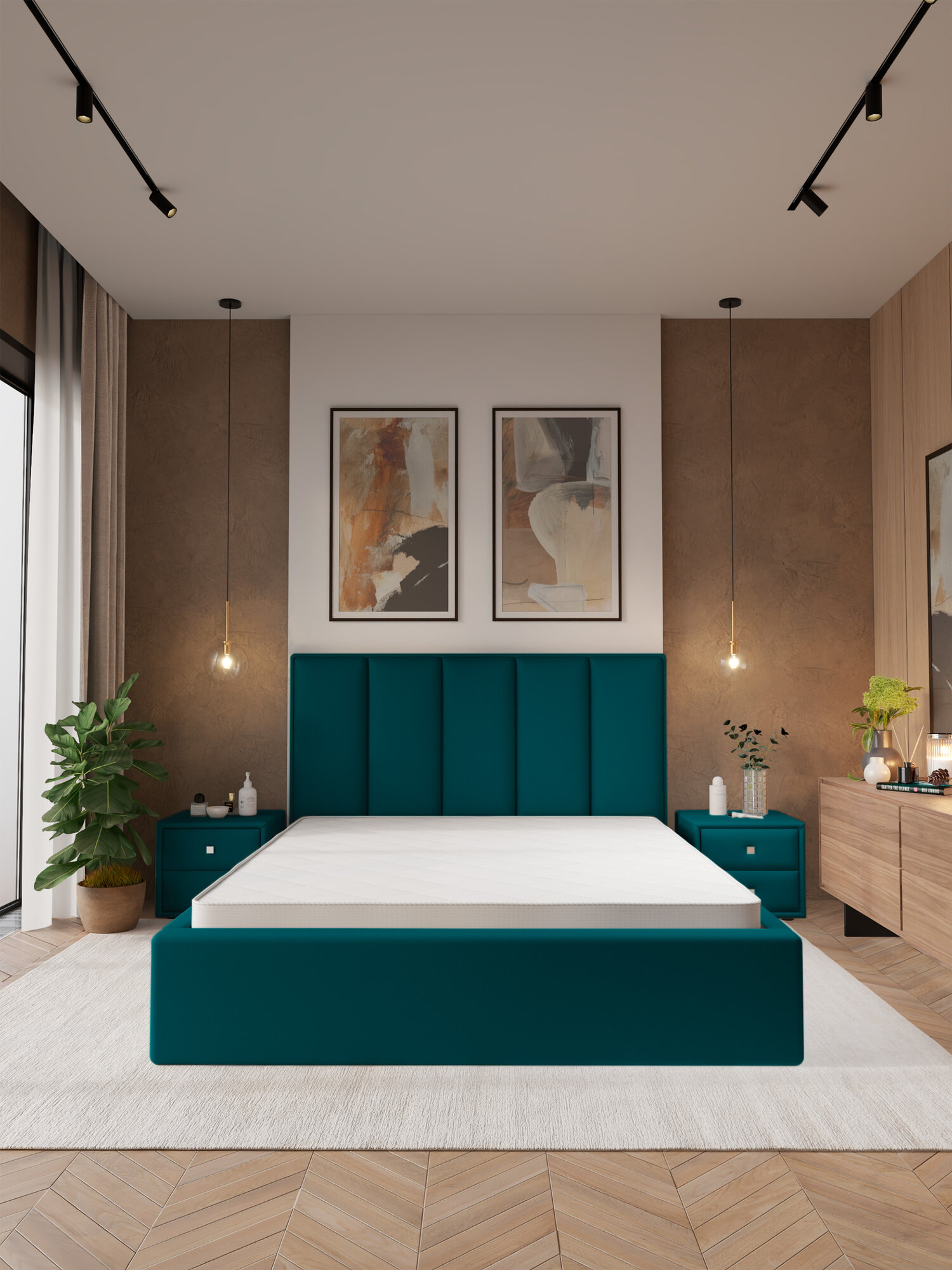 Кровать двуспальная 140х200 с подъемным механизмом, Стелла с мягким изголовьем для дома и спальни, ортопедическое основание, ящик для белья