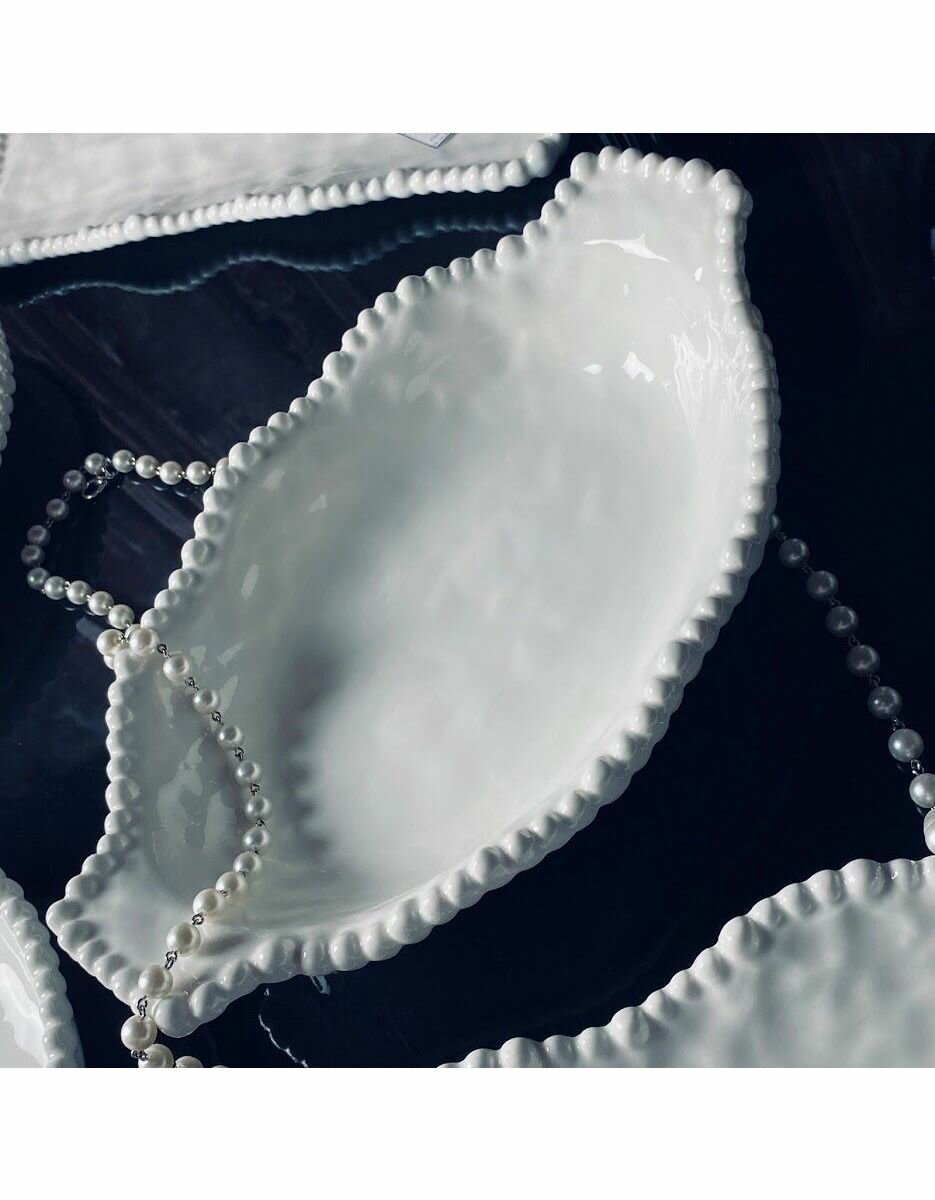 Овальное блюдо 32,5х20,5х7см с ручками маринет