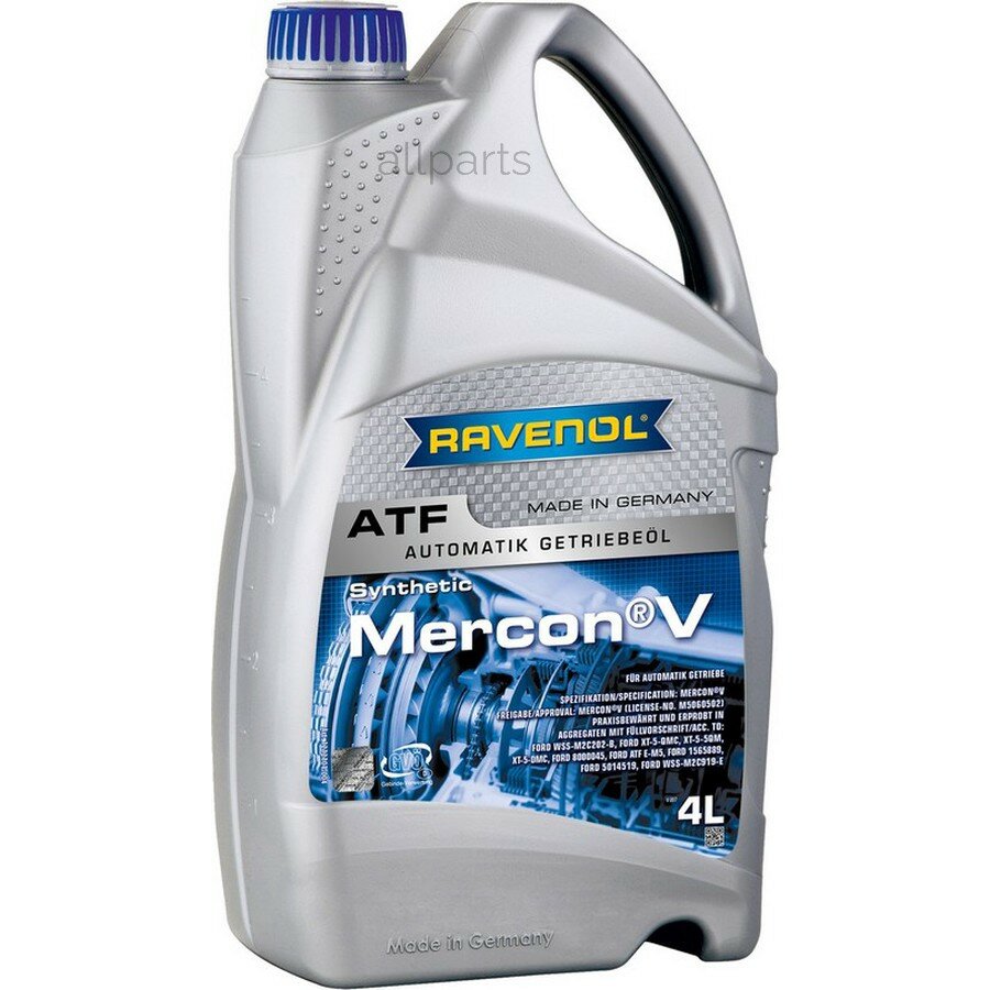 RAVENOL 1212101-004 Масло трансмиссионное АКПП RAVENOL ATF Mercon V 4 л 1212101-004