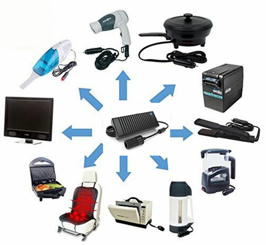 Адаптер Питания Переменного Тока 220 В В Dc12V Преобразователь Автомобильного Прикуривателя Зарядное Устройство