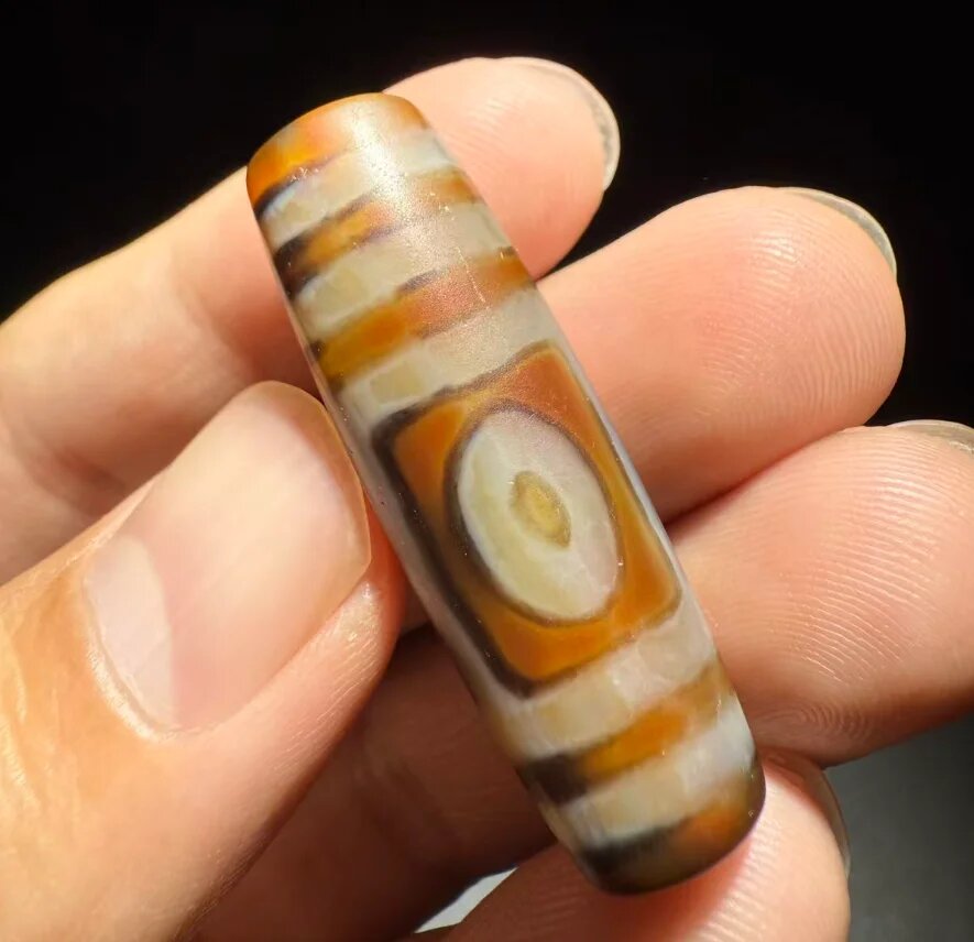 Бусины агат пинг-крест