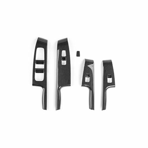 Для KIA Soul 2020-2025 с левым рулем, красная кнопка подъема окна, крышка дверного подлокотника, накладка панели, рамка, внутренние молдинги Carbon Fiber