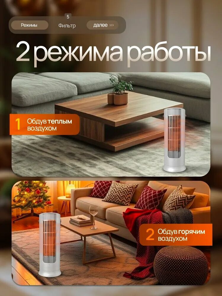 Обогреватель для дома, тепловентилятор напольный — фото 1