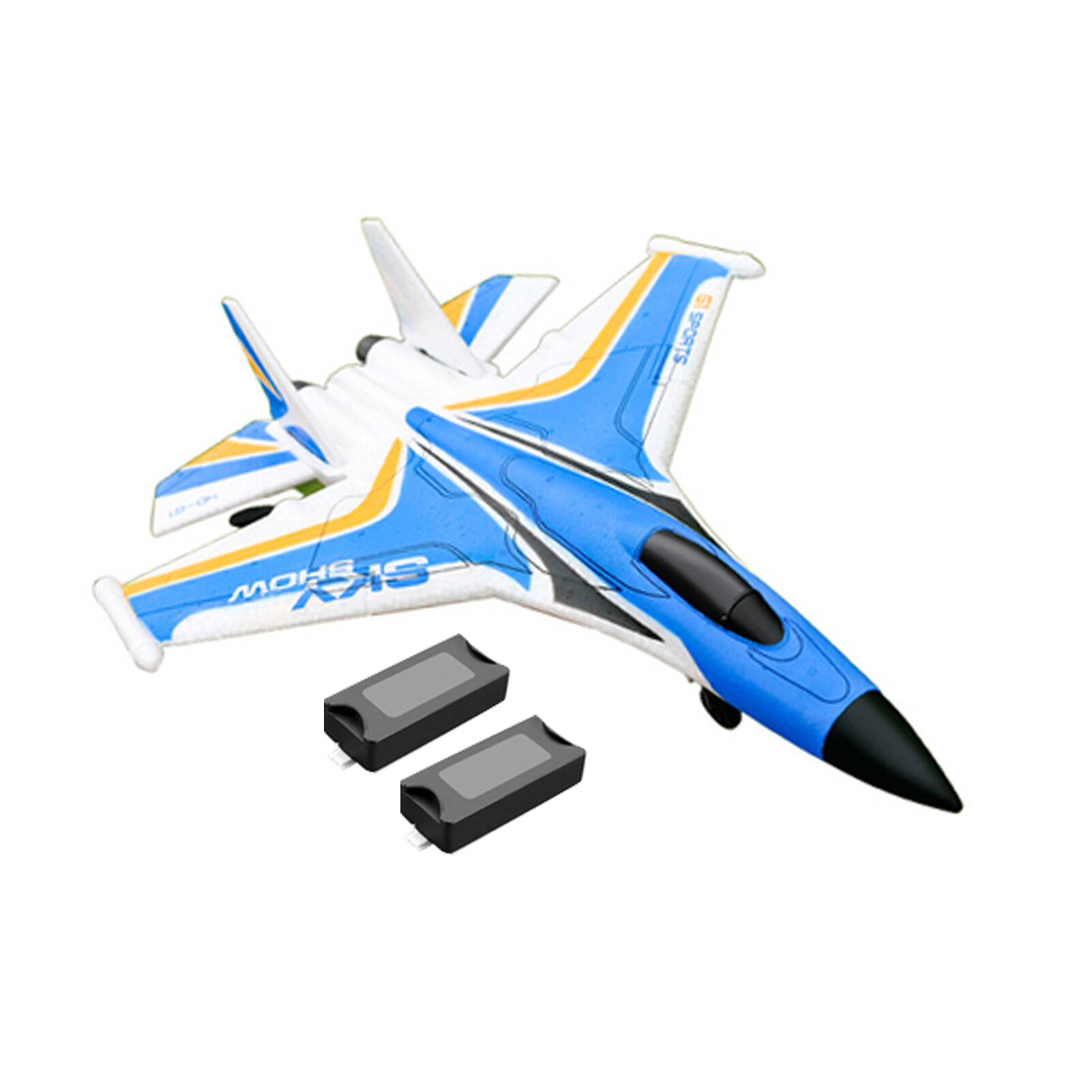 Радиоуправляемый самолет 2.4GHz, глайдер, игрушка для полета, для взрослых, детей, мальчиков, стабилизация гироскопа, с светодиодными огнями, 2 батареи, материал EPP, мотор 816*2 бесщеточный, батарея 3.7V 750mAh, размах крыльев 315mm, длина 390mm,