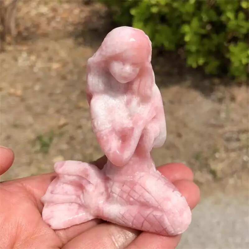 Розовый опал статуэтка русалка