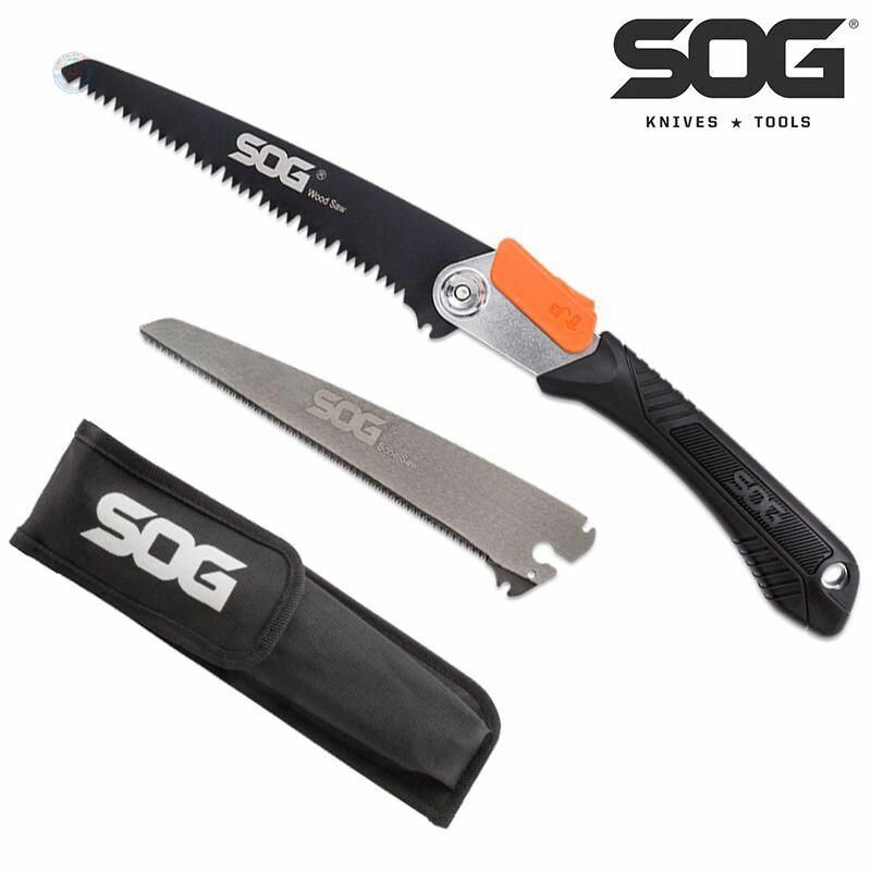SOG F11BN-CP Складная пила для плотницких работ и валки деревьев, ручная пила для кемпинга и работы на открытом воздухе