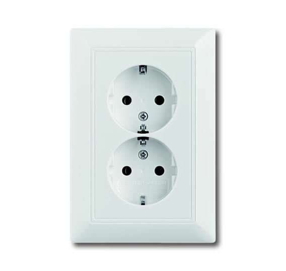 ABB Basic 55 Розетка 2-ая с/з моноблок 16А белый 2CKA002014A1462 (2014-0-1462)