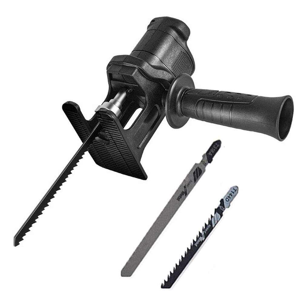 Аксессуар для преобразования электродреля в электрическую пила, реципроцирующая пила, сверло в сабрю, портативный инструмент для резки древесины, с 3 лезвиями, диаметр стержня подключения электродреля 8мм, размер упаковки 160*107*65мм, вес упаковки 405г,