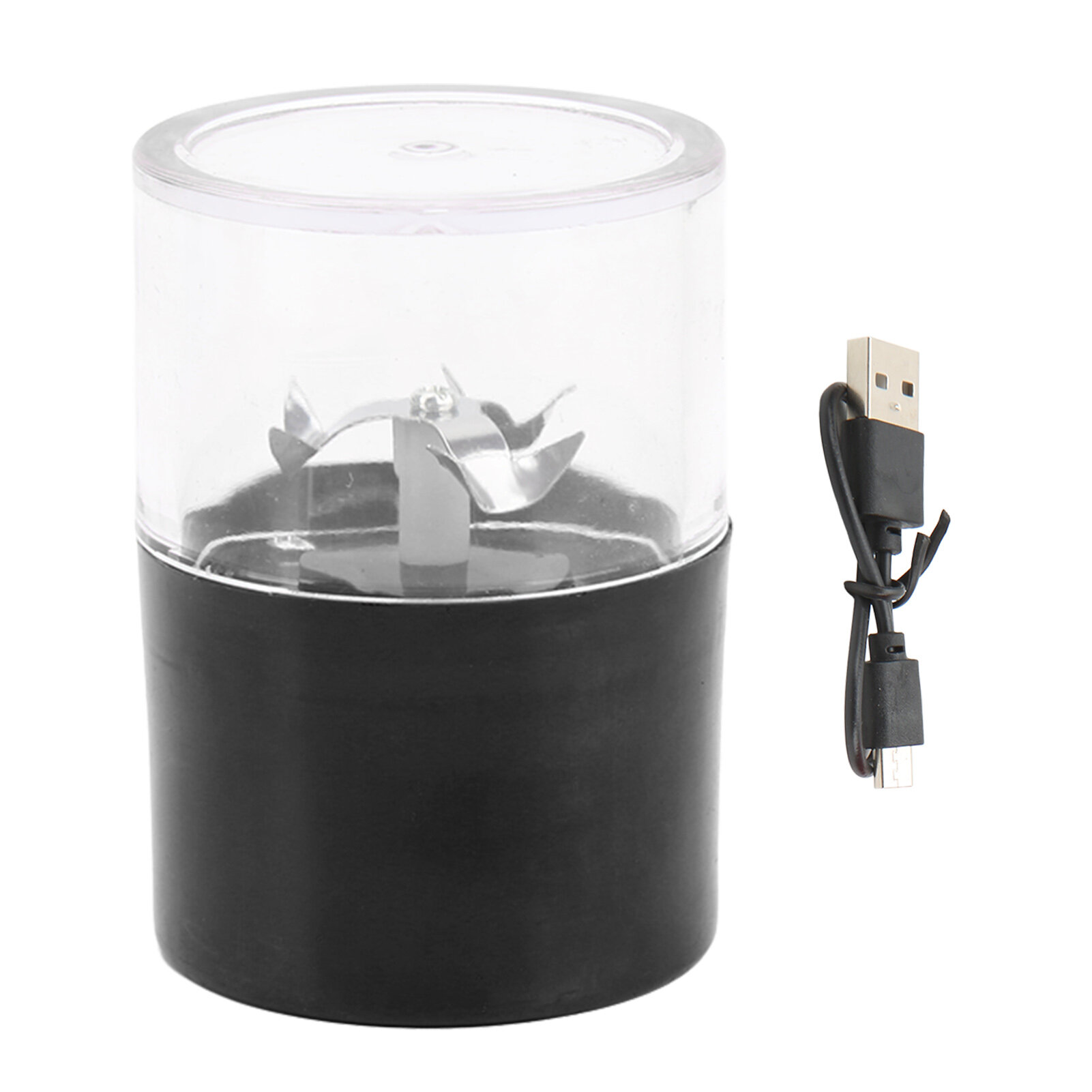 Электрическая мельница для специй с лезвиями из нержавеющей стали, USB-зарядка, портативная, измельчитель, крекер для сигарет с травами и специями, черная
