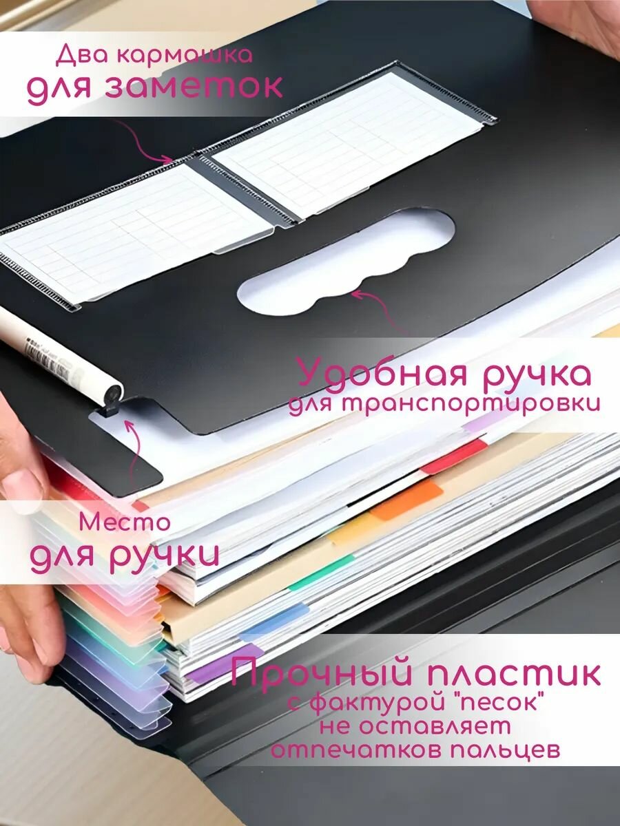 Папка для документов формата а4, органайзер на 13 отделений