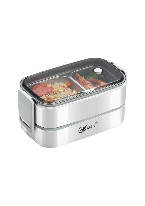 Стainless steel sealed insulated lunch box, microwave heated lunch box, double-layer lunch box
