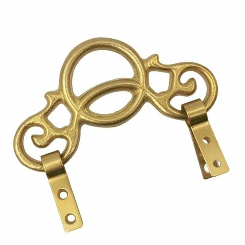 Китайская ретро латунная фоторамка с декоративным зеркальным крючком-T1803-цвет латуни 9,5 см